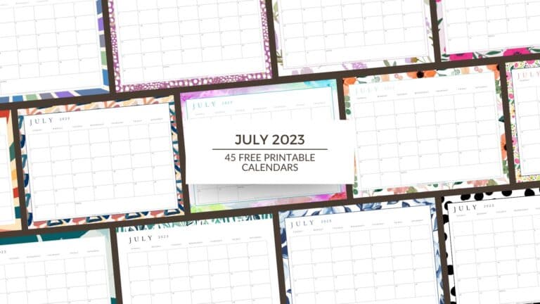 July Calendar for 2023 - 45 Free Printable Designs