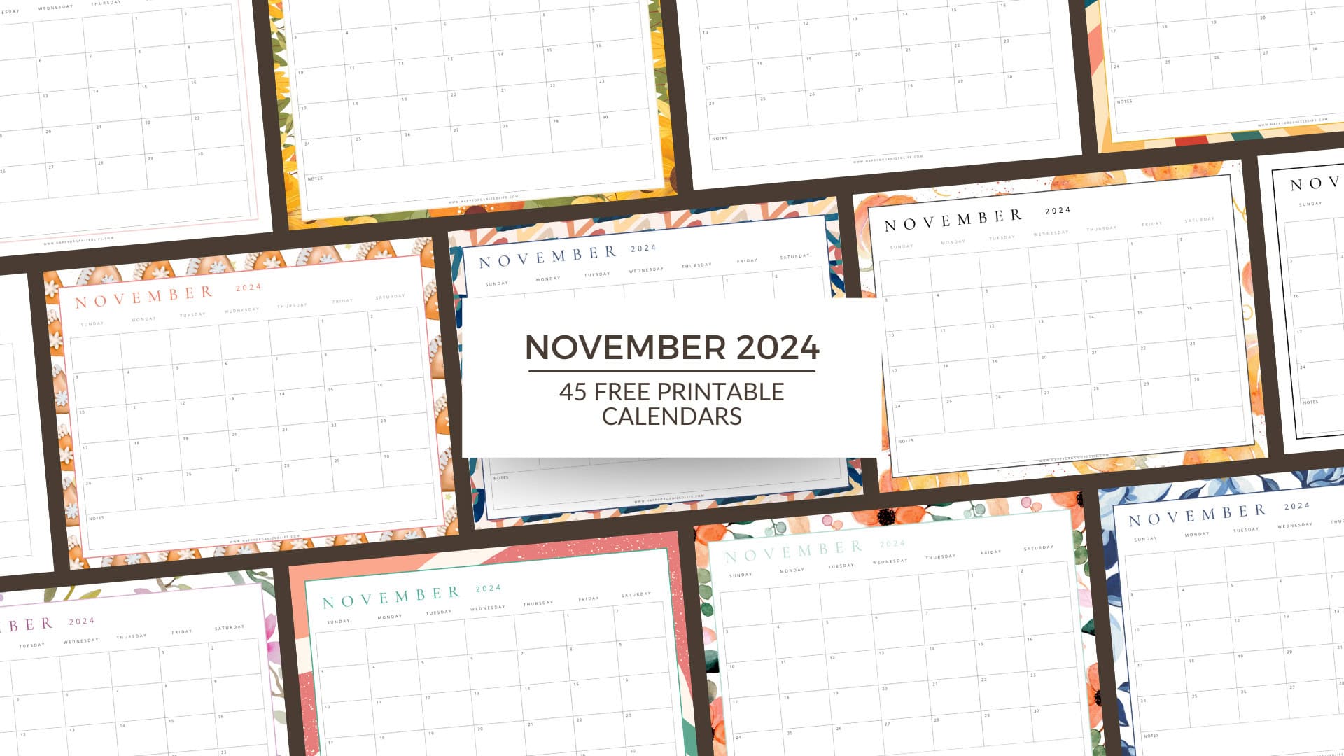 November Calendar for 2024 - 45 Free Printable Designs