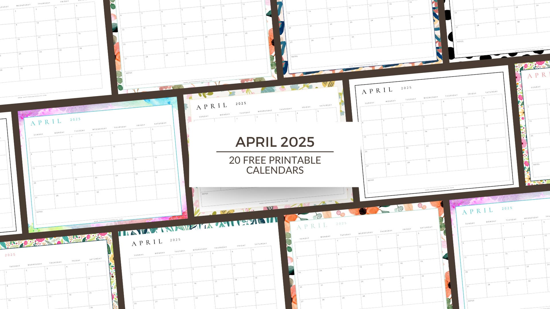 April Calendar for 2025 - 20 Free Printable Designs