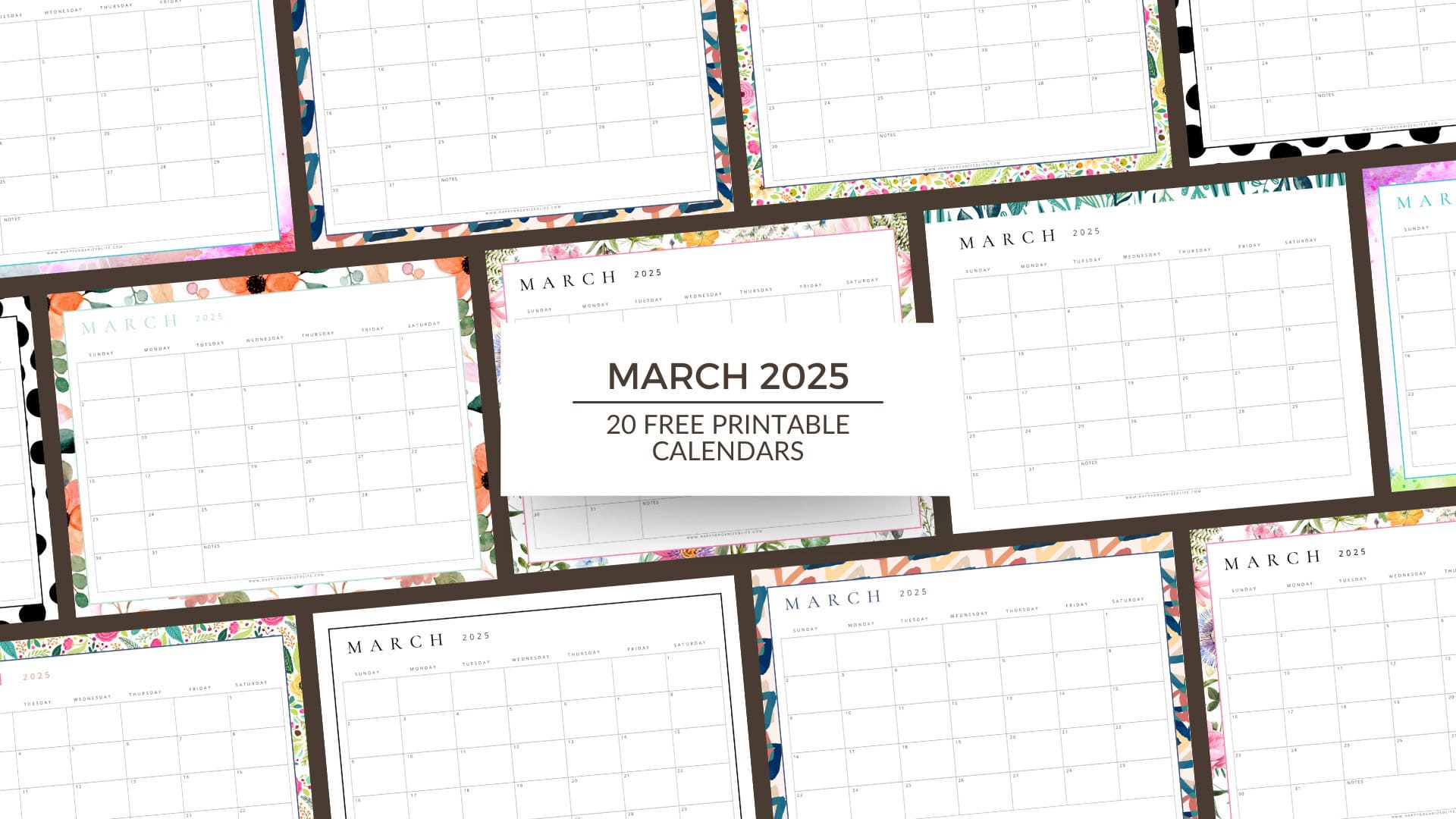 March Calendar for 2025 - 20 Free Printable Designs
